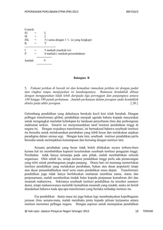 Skema bm2 stpm selangor 2012 | PDF