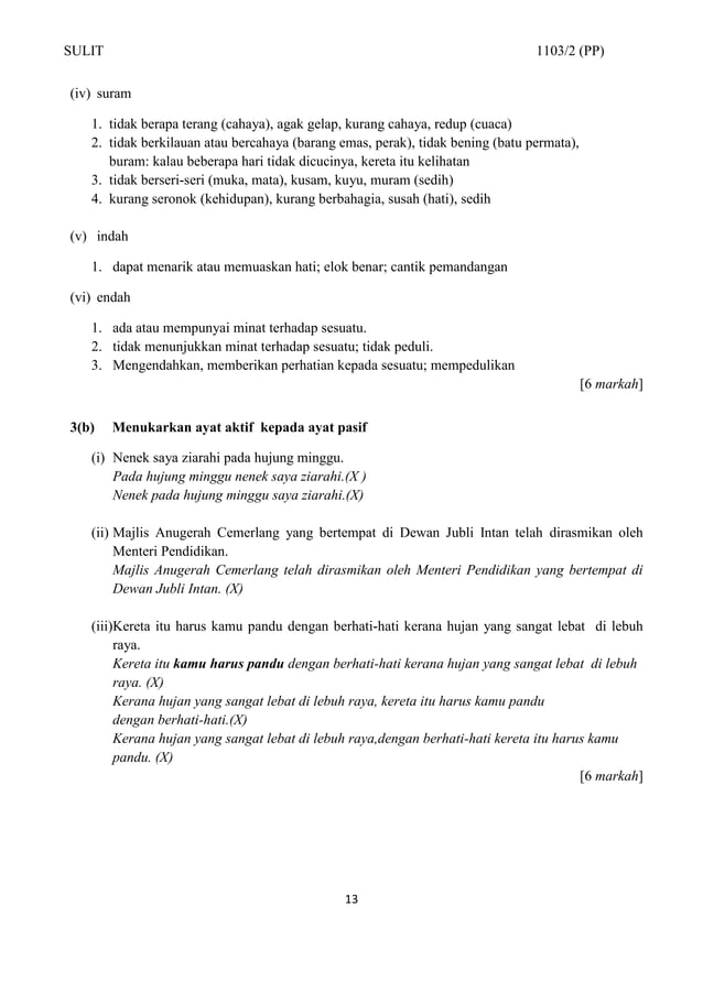 Skema Kertas 2 BM Percubaan SBP 2017 | PDF