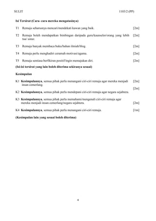 Skema Kertas 2 BM Percubaan SBP 2017 | PDF