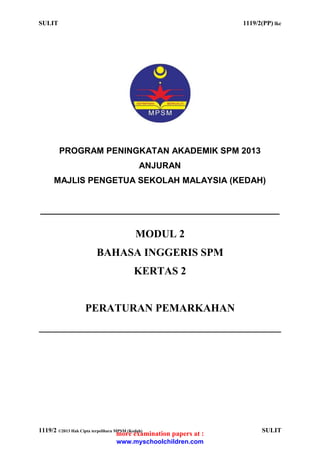 Skema english p12 trial spm 2013 kedah set b cy | PDF