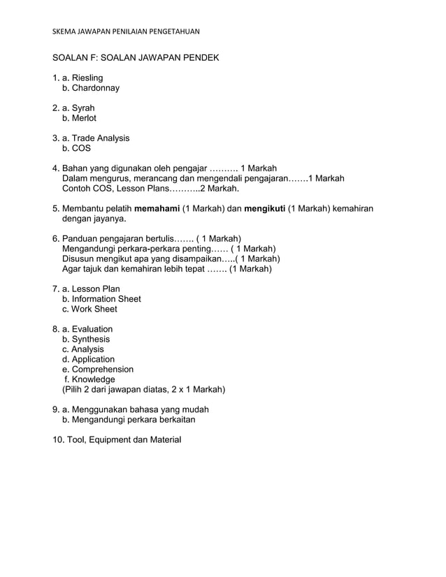 Skema jawapan | DOCX