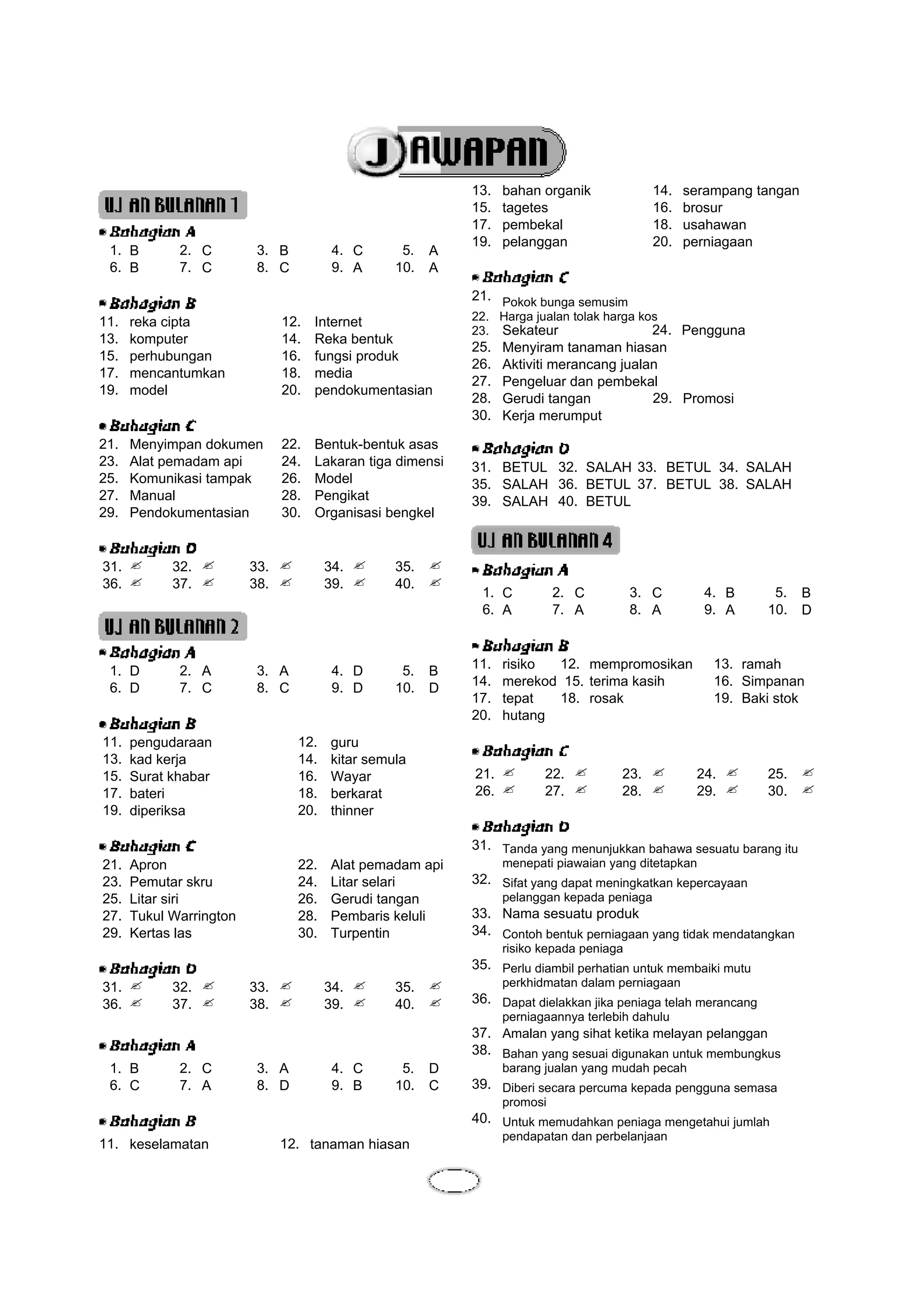 Skema jawapan latihan_3 | PDF