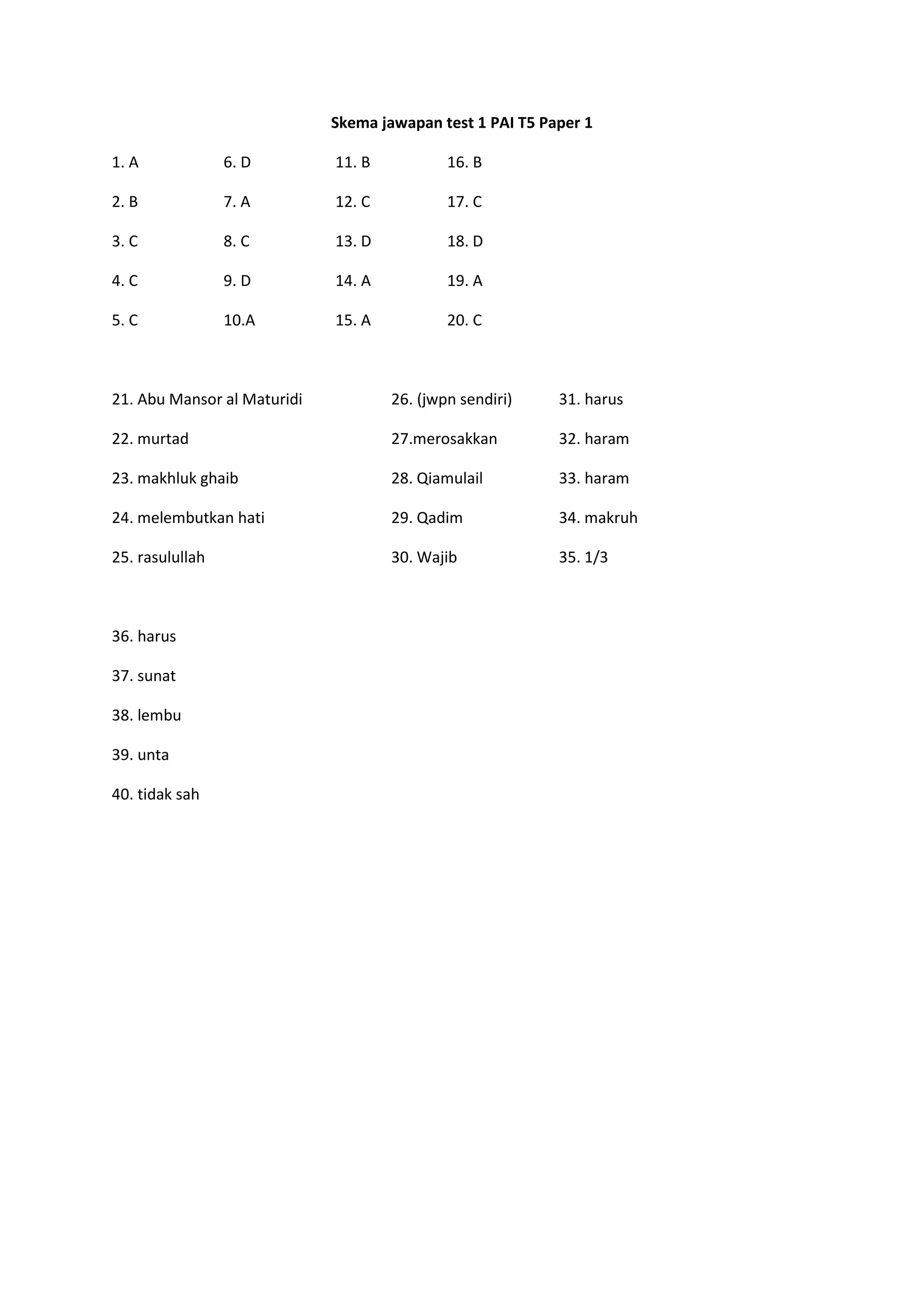 Skema jwpn pai t5 | PDF