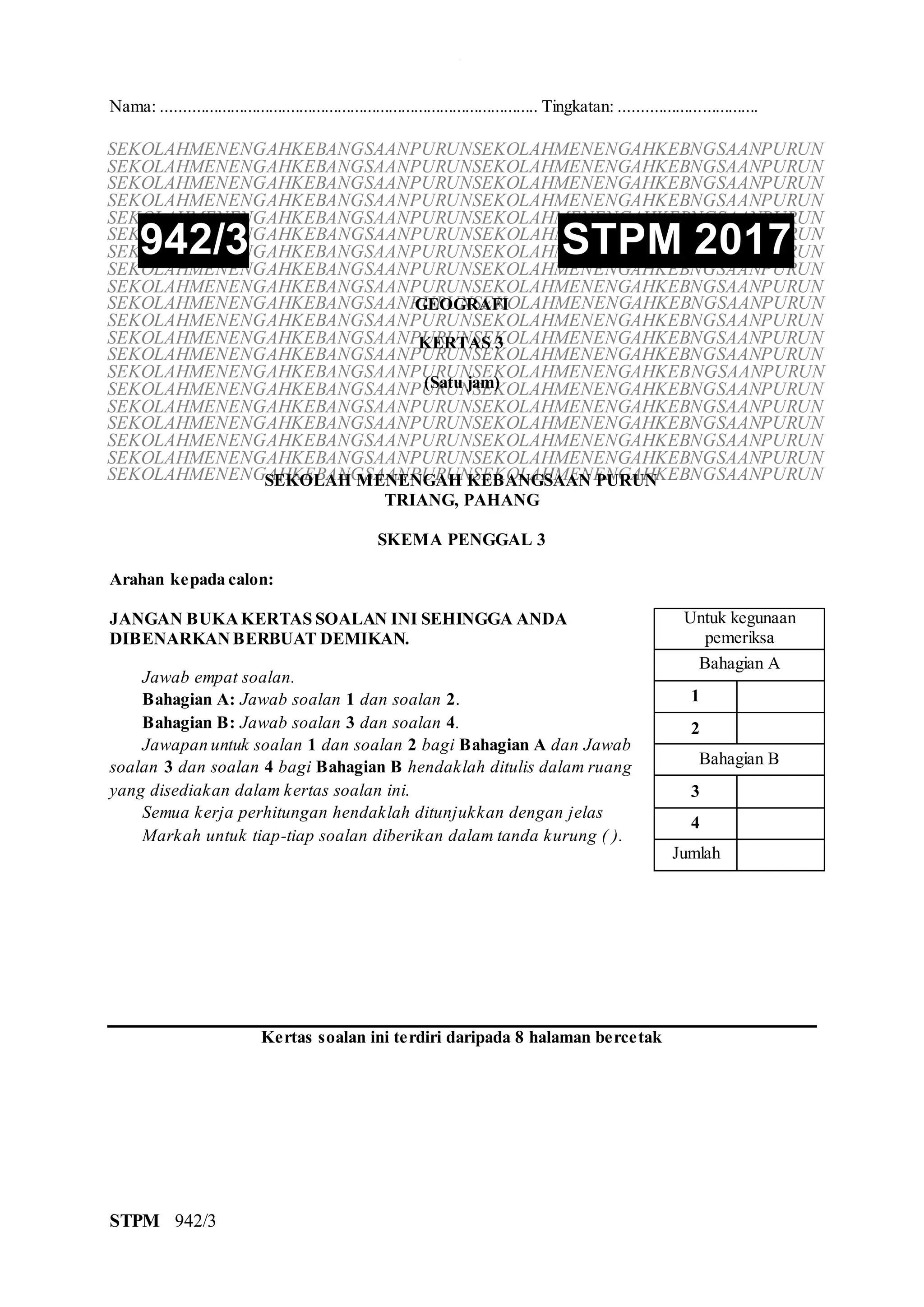Skema kertas model 3 | PDF