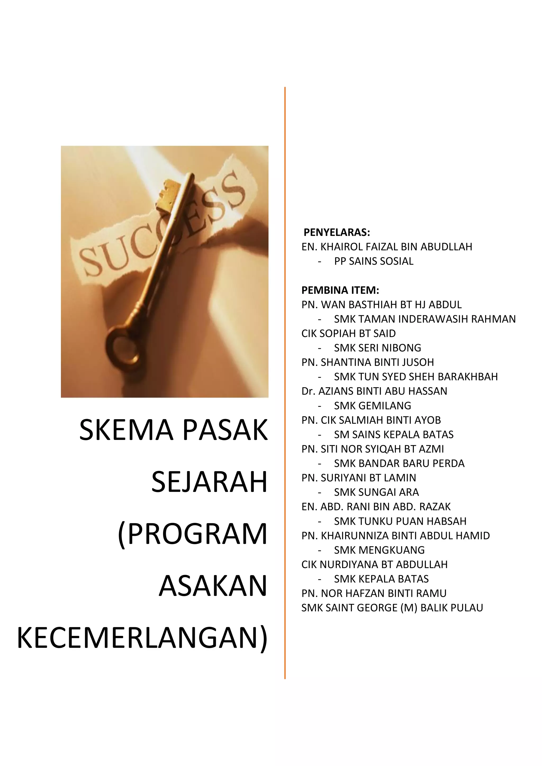 Skema Latihan Pasak Sejarah T4&T5 KBSM | PDF