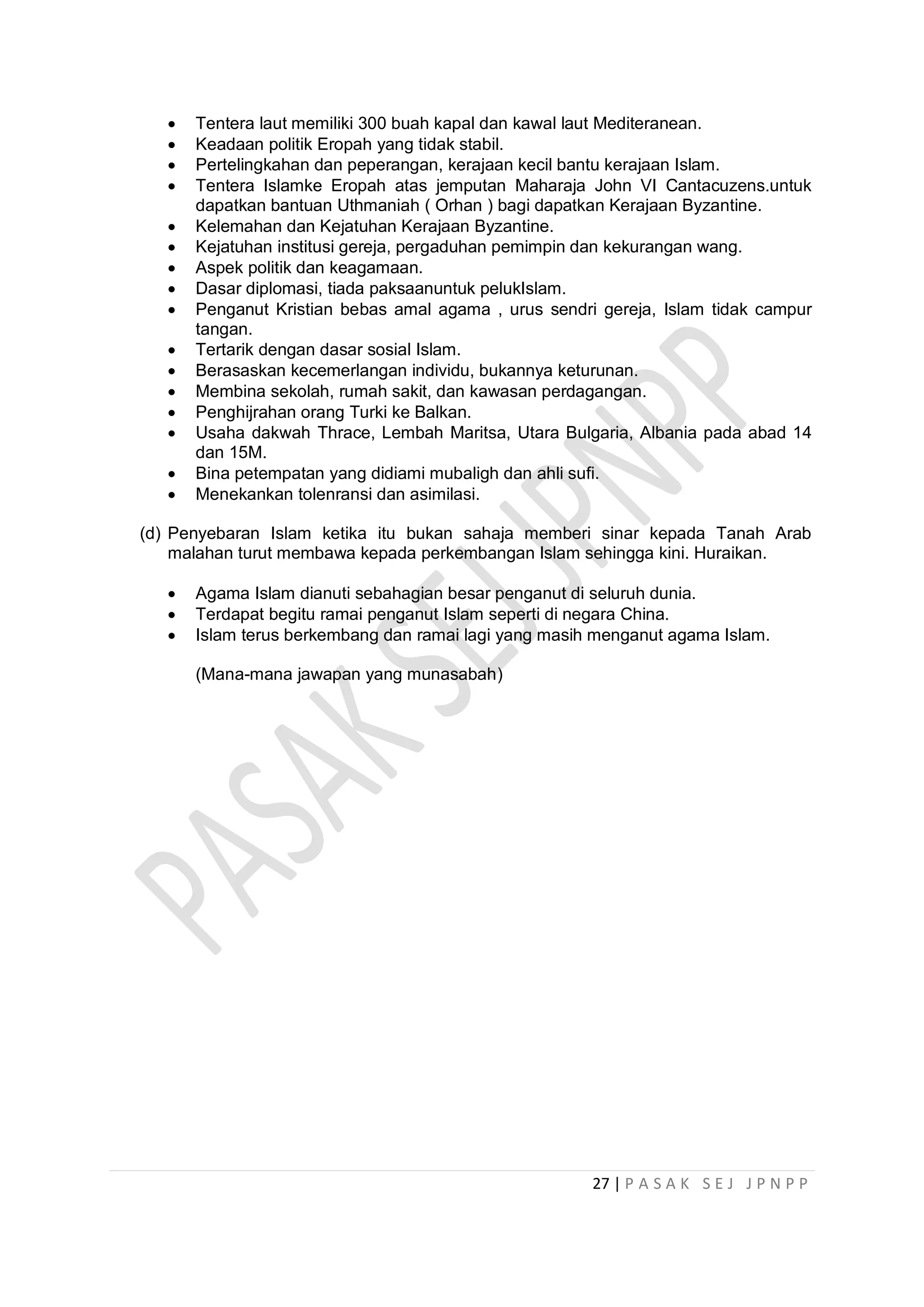 Skema Latihan Pasak Sejarah T4&T5 KBSM | PDF