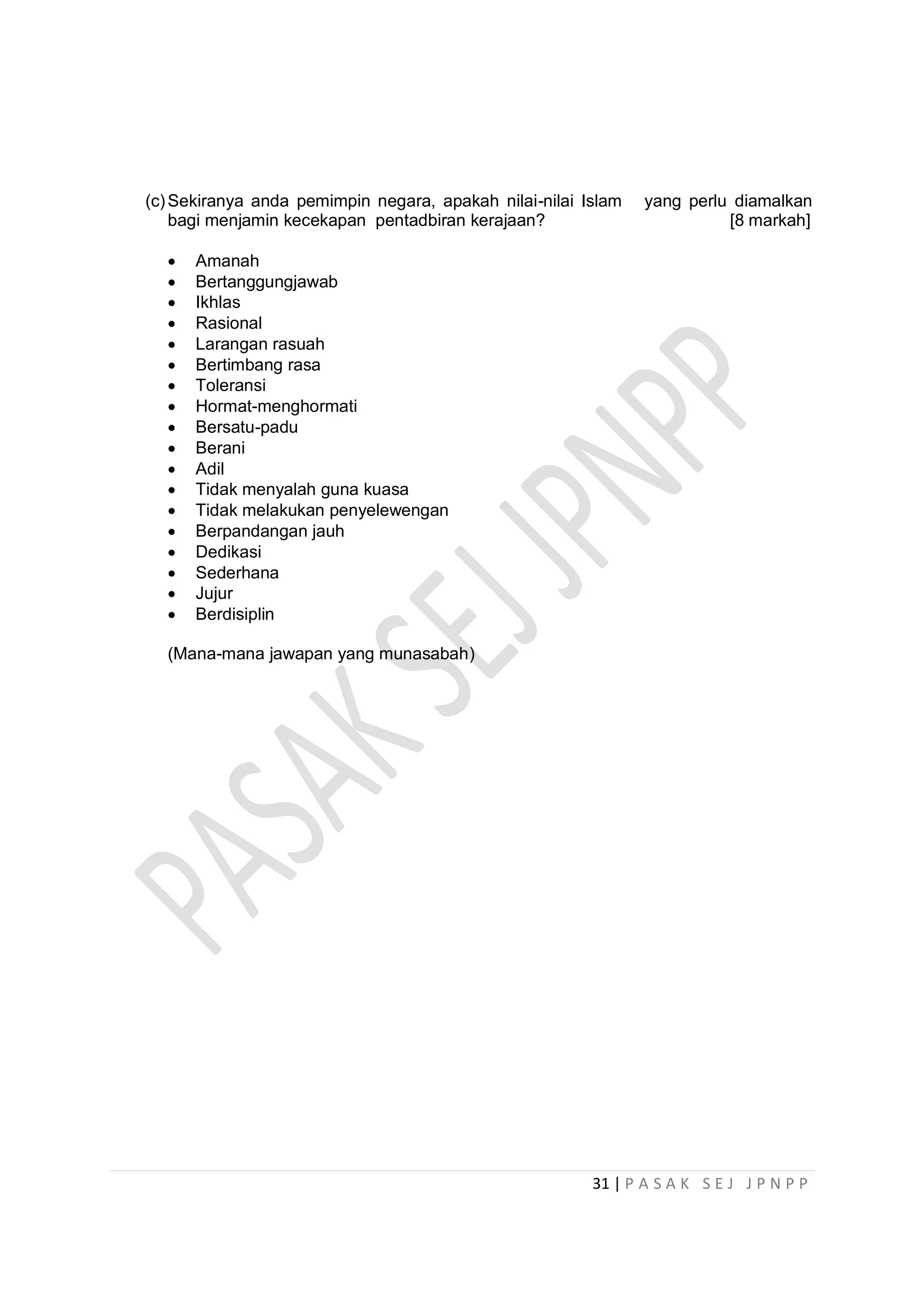 Skema Latihan Pasak Sejarah T4&T5 KBSM | PDF