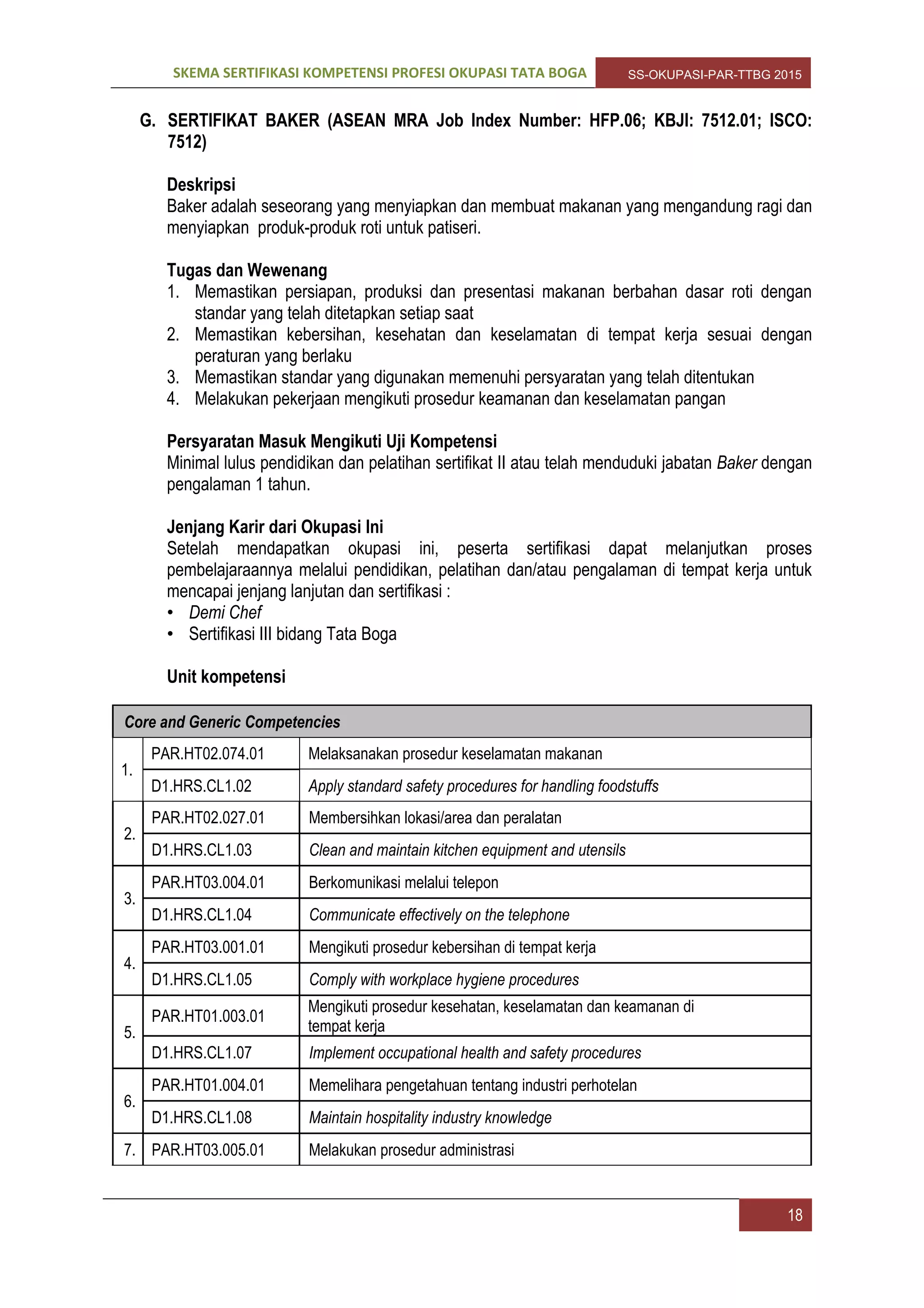 Skema okupasi food production 2015 | PDF