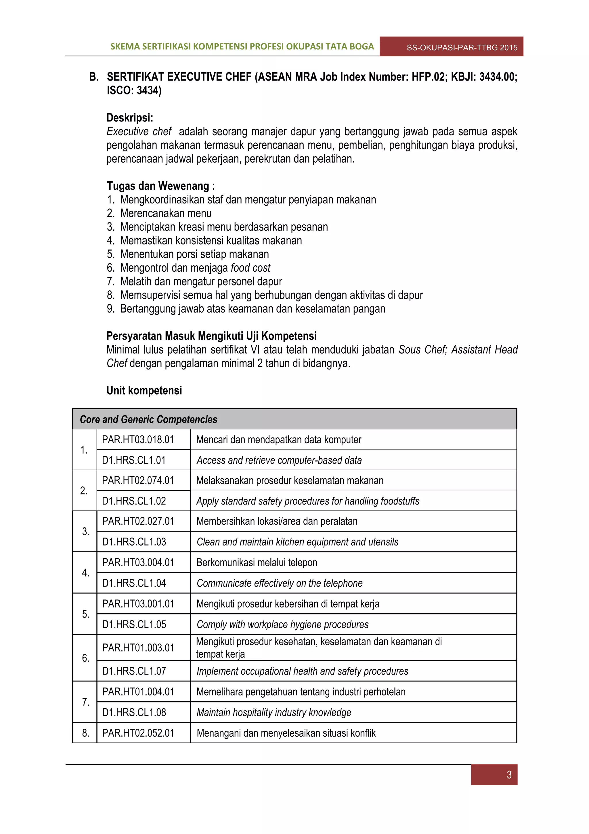 Skema okupasi food production 2015 | PDF
