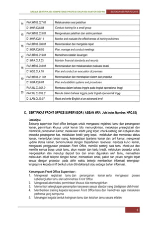 Skema okupasi front office 2015 | PDF