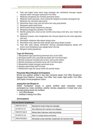 Skema okupasi front office 2015 | PDF