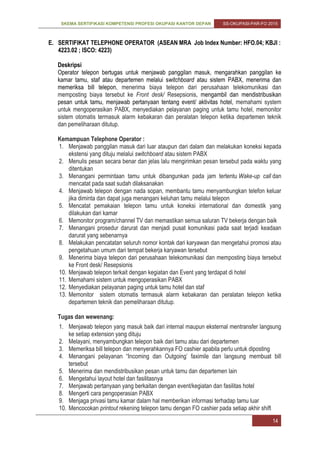 Skema okupasi front office 2015 | PDF