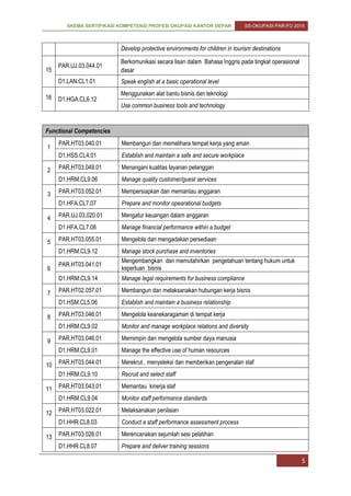Skema okupasi front office 2015 | PDF