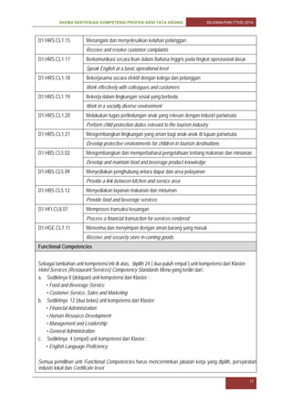 Skema sertifikasi kkni food and beverage services 2014 | PDF