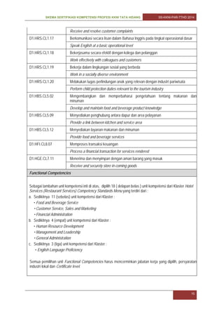 Skema sertifikasi kkni food and beverage services 2014 | PDF