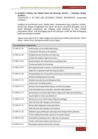 Skema sertifikasi kkni food and beverage services 2014 | PDF