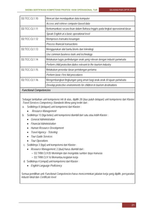 Skema sertifikasi kkni tour operation 2014 | PDF