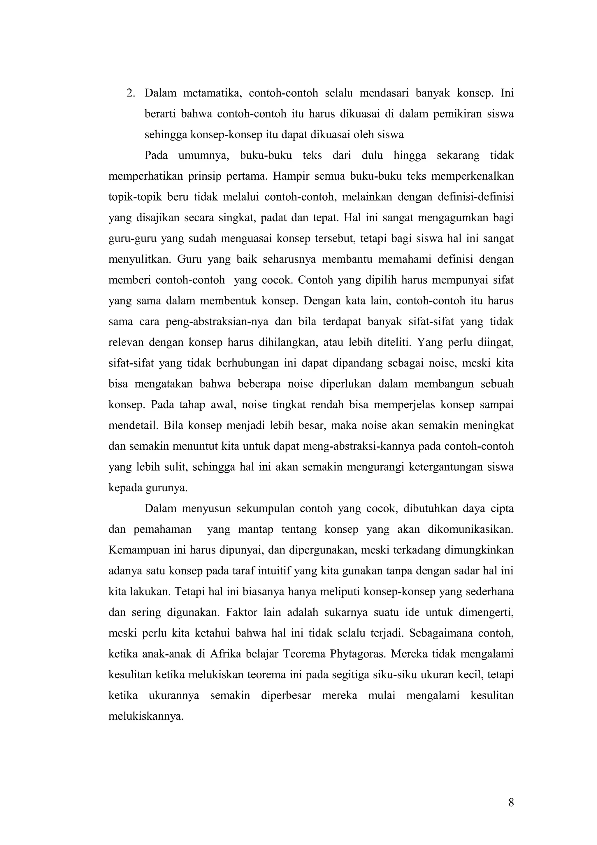 Skemp bab ii formasi konsep matematika | DOC