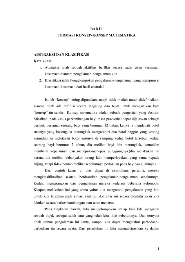 Skemp bab ii formasi konsep matematika | PDF