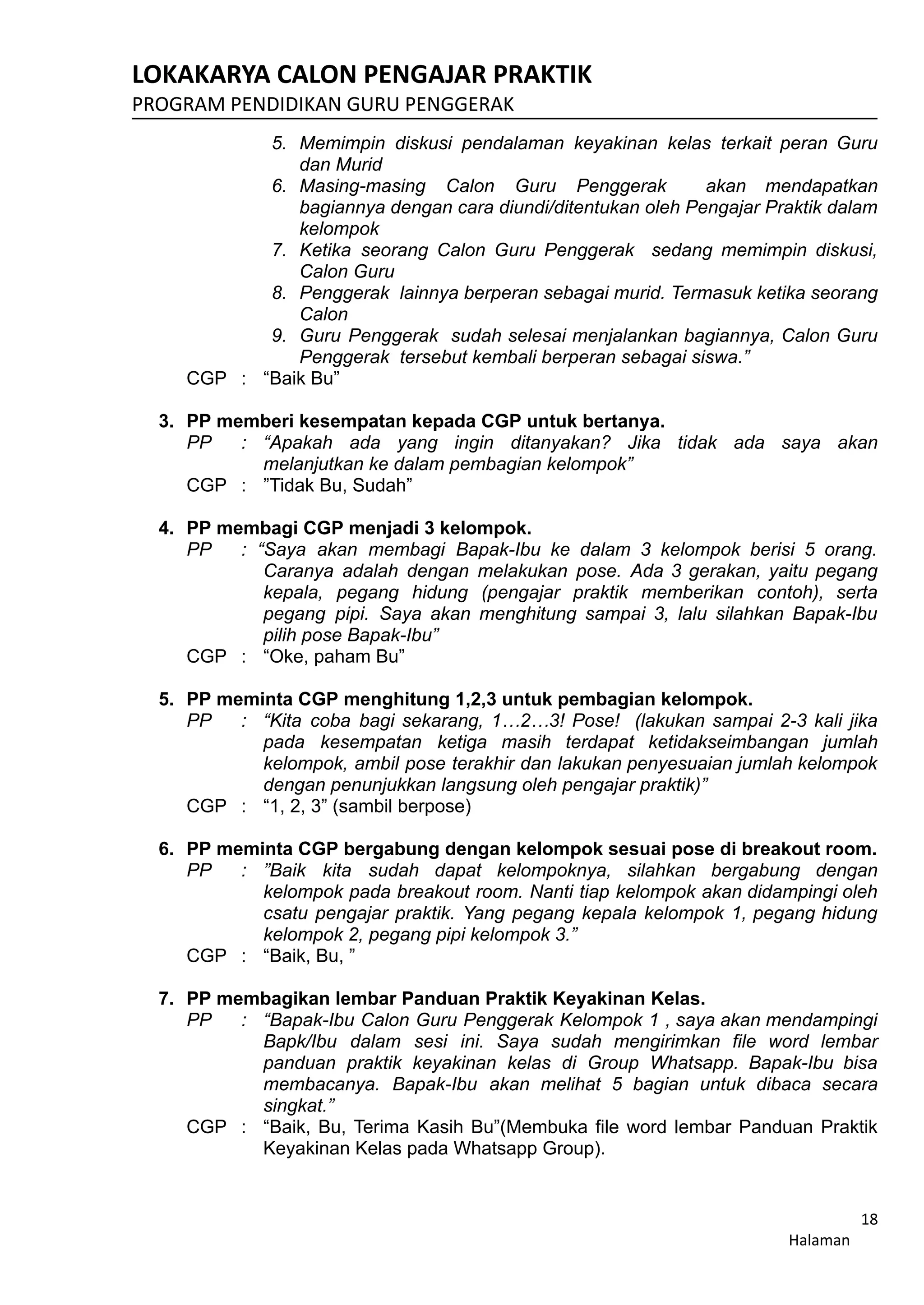 Skenario Lokakarya 2 Pendidikan Guru Penggerak | PDF