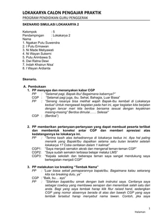 Skenario Lokakarya 2 Pendidikan Guru Penggerak | PDF