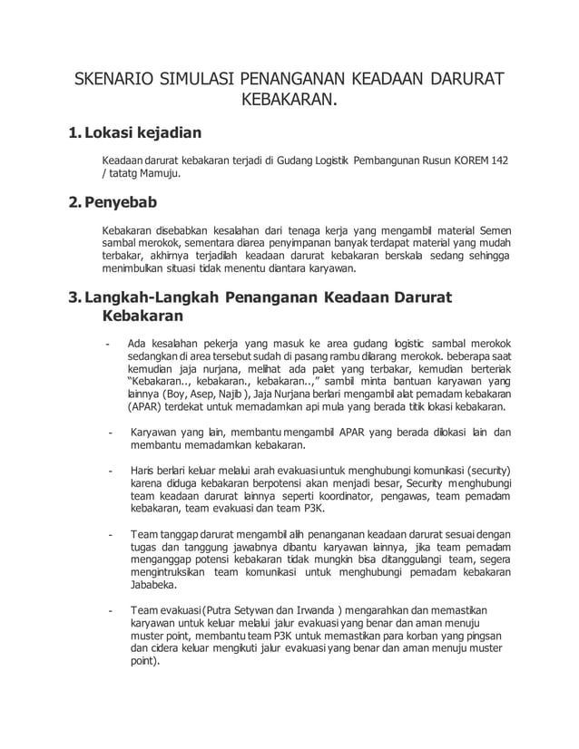 SKENARIO SIMULASI PENANGANAN KEADAAN DARURAT KEBAKARAN.docx