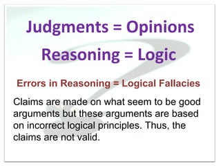 Skepticism at work - Logical Fallacies. ASQ Buffalo | PPT