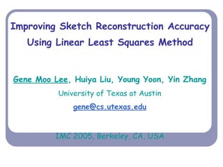 Improving Sketch Reconstruction Accuracy | PDF