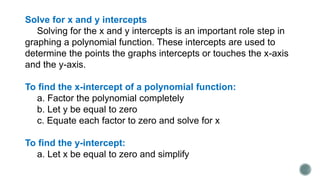 Sketching the graph of a polynomial function | PPT
