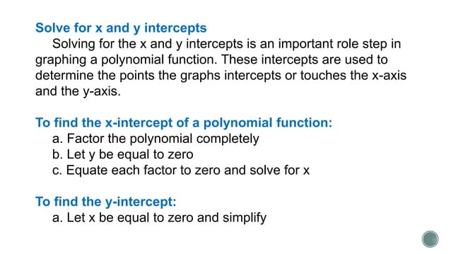 Sketching the graph of a polynomial function | PPT