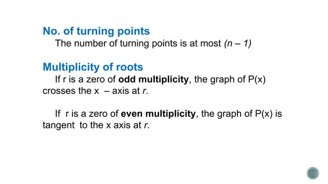 Sketching the graph of a polynomial function | PPT