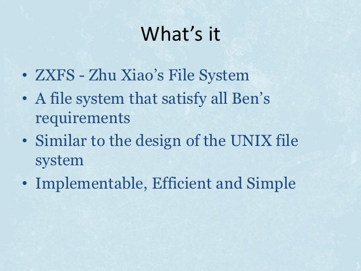Sketch of the ZXFS