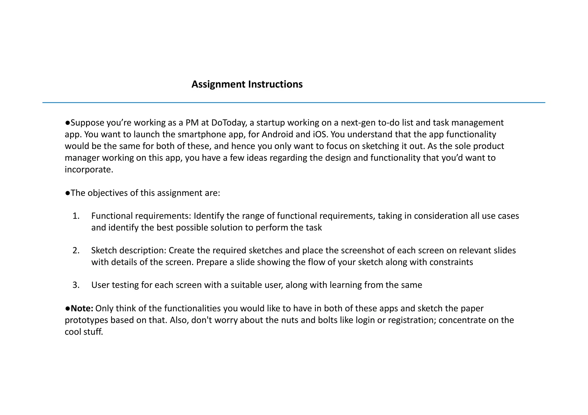 Sketch Assignment - Task Management | PDF