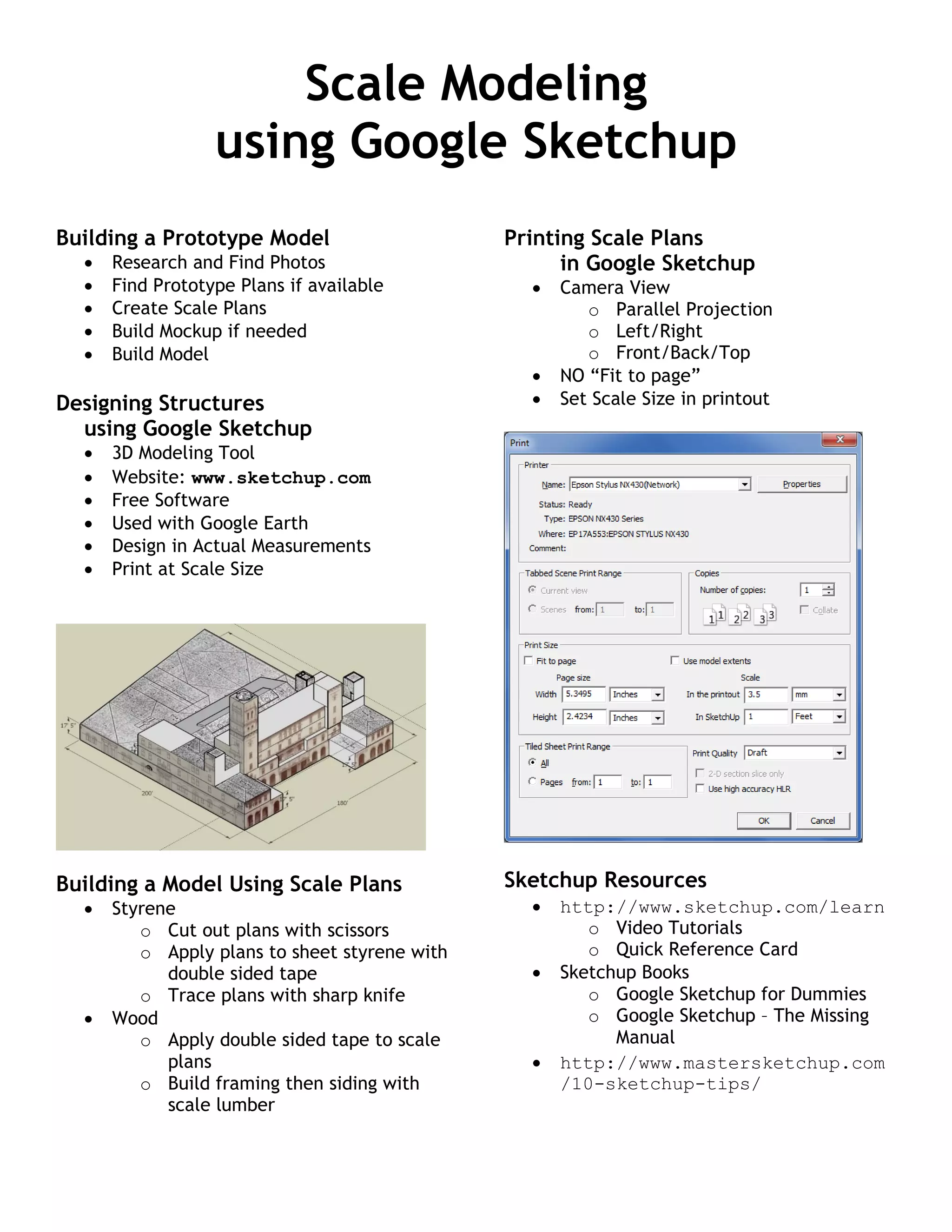 Sketchup Handout | PDF