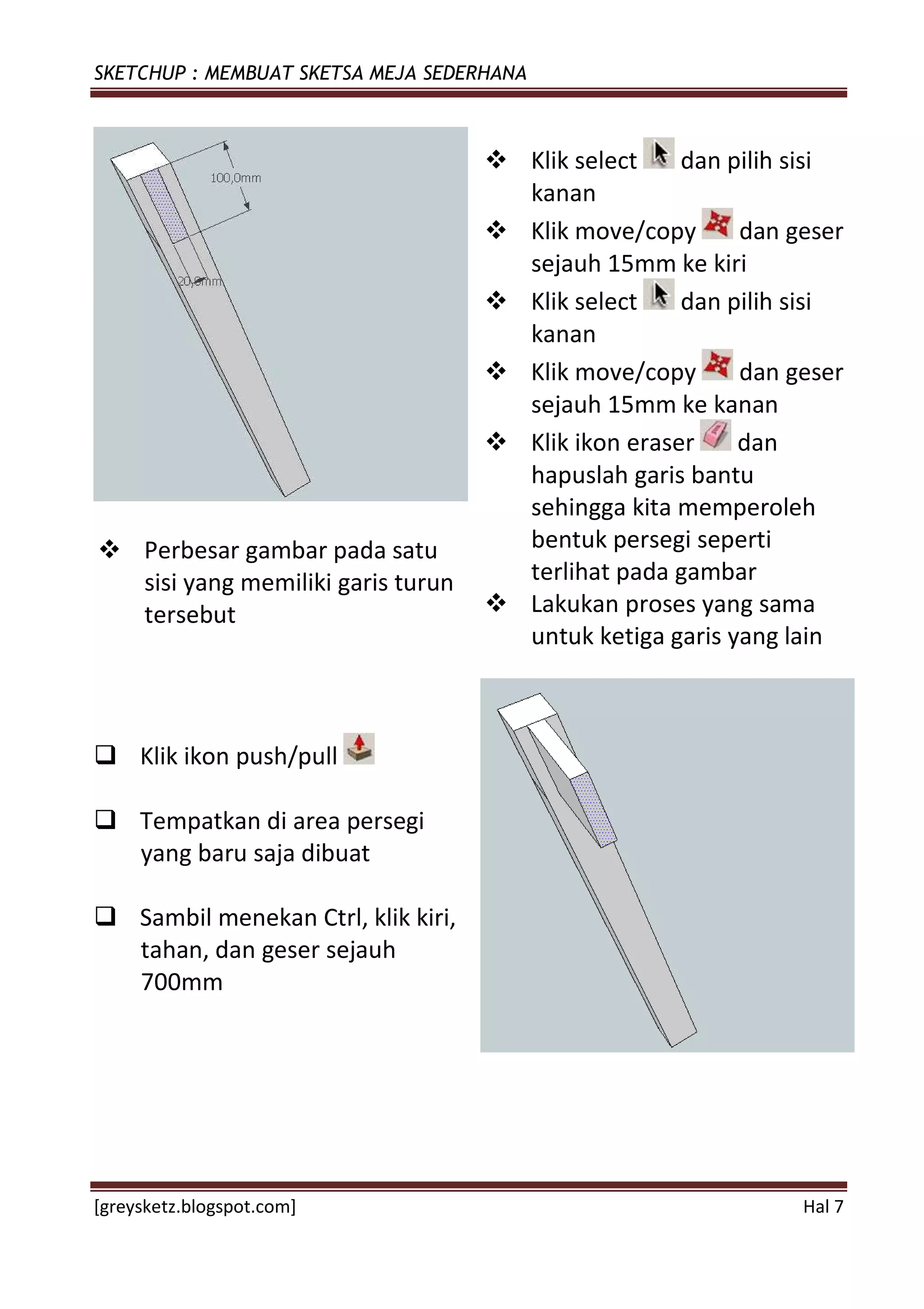 SketchUp Membuat Sketsa Meja Sederhana | PDF