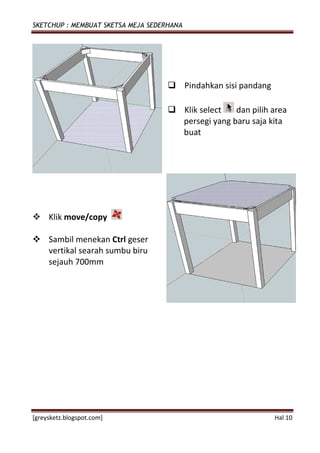 SketchUp Membuat Sketsa Meja Sederhana | PDF