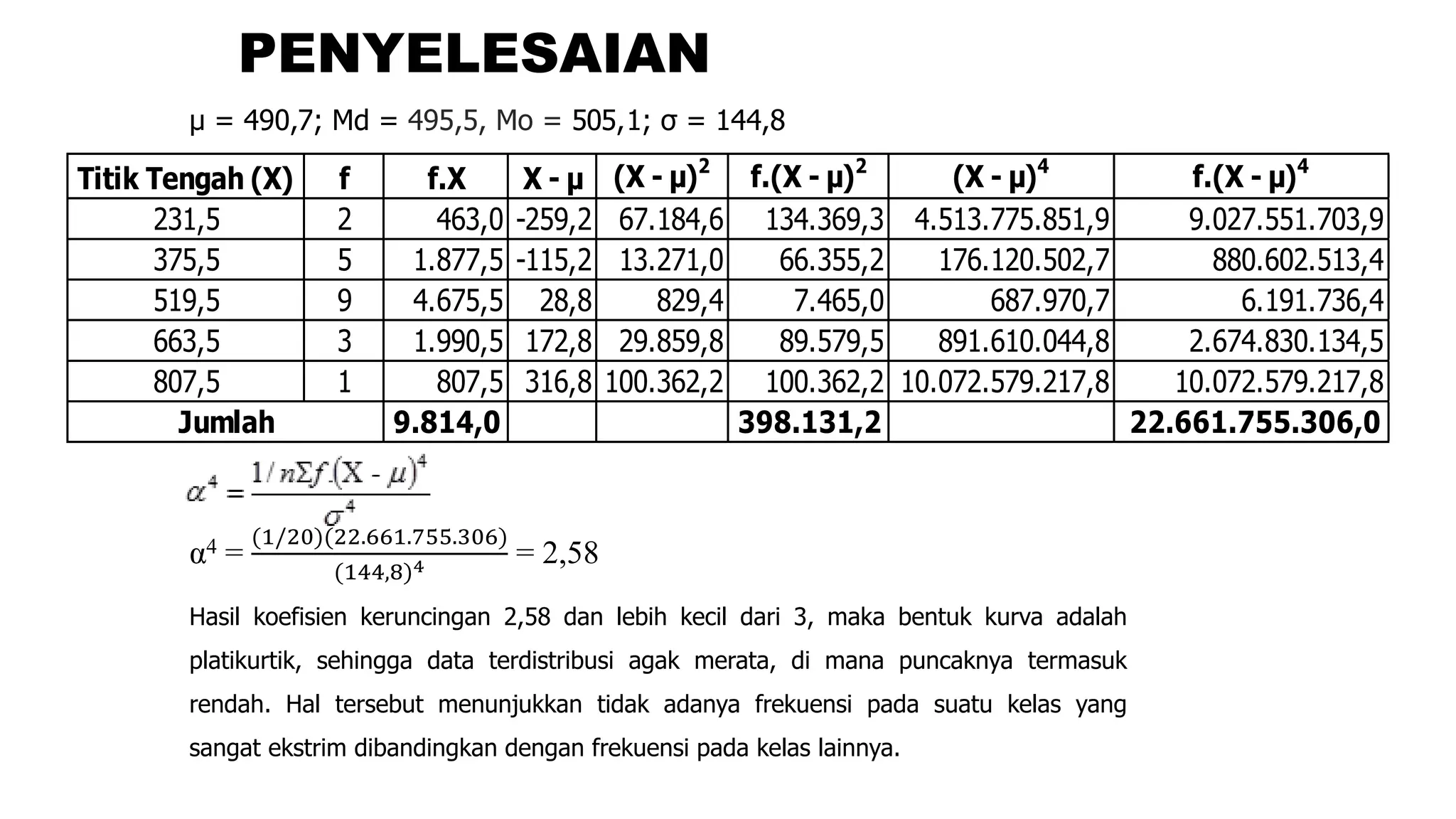 menghitung skewness dan kurtosis pada distribusi normal | PDF