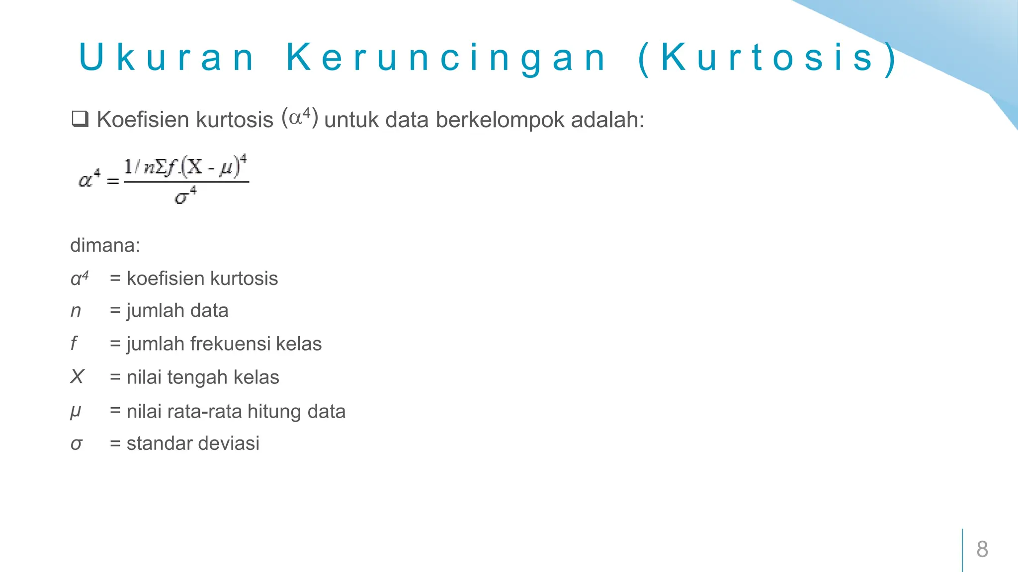 menghitung skewness dan kurtosis pada distribusi normal | PDF