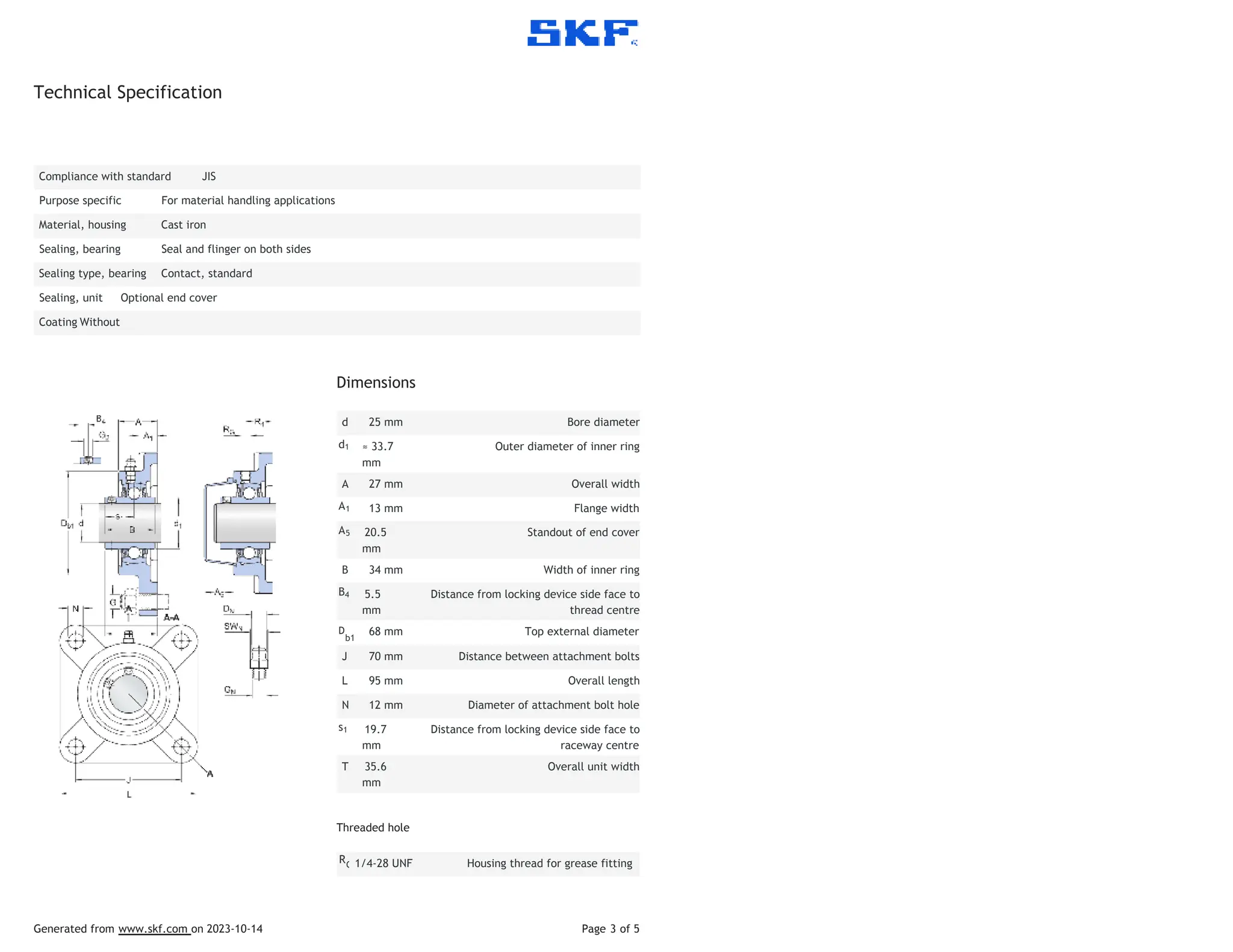 SKF UCF 205 specification.pptx.pdf