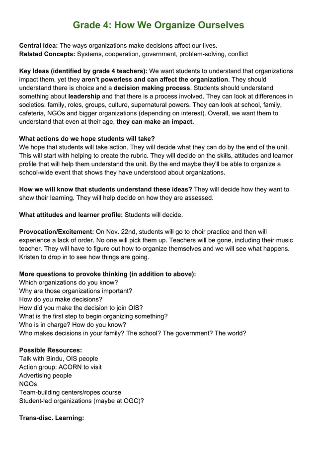 Skg grade 4 unit 3 big ideas | PDF | Educational Assessment | Education