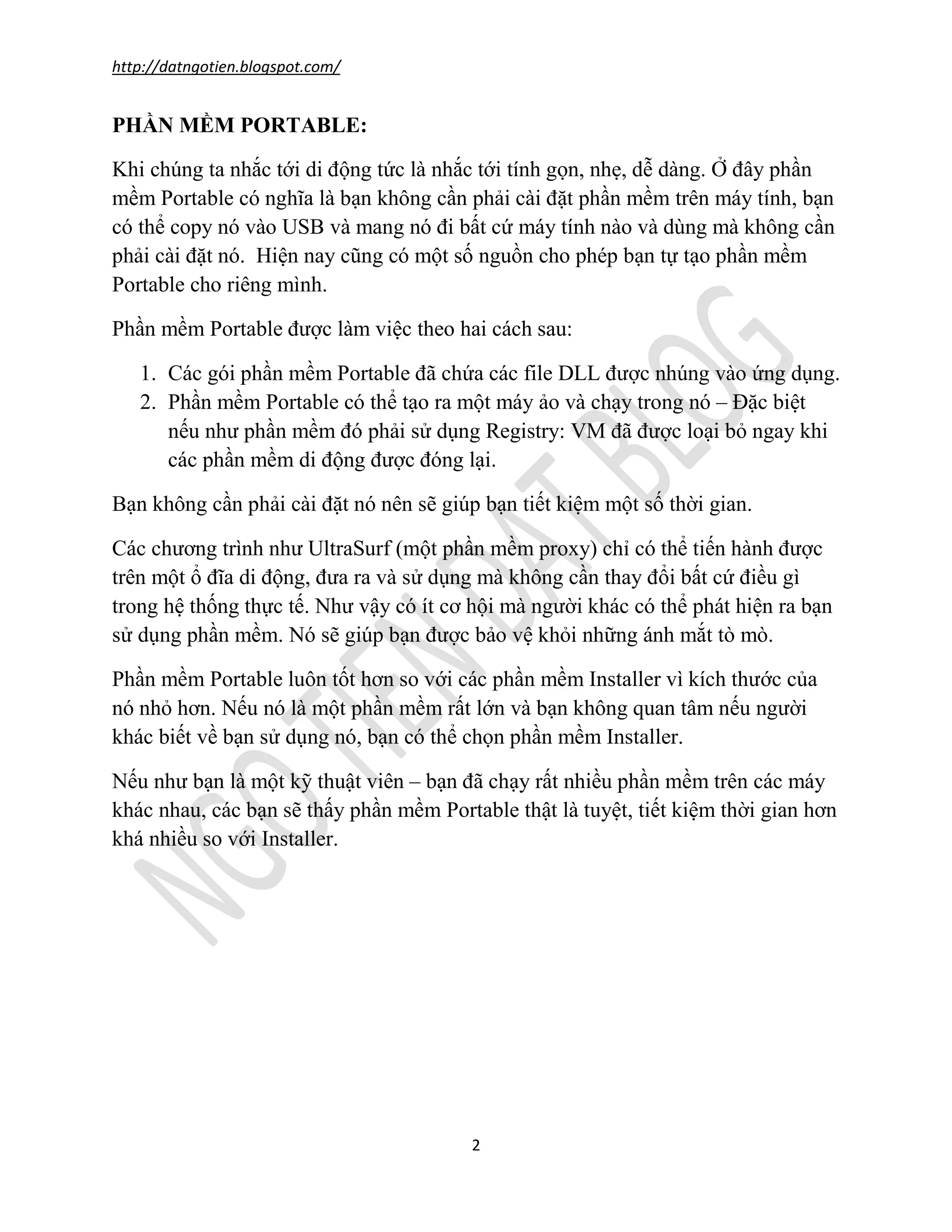 Sự khác nhau giữa phần mềm portable và installer | PDF