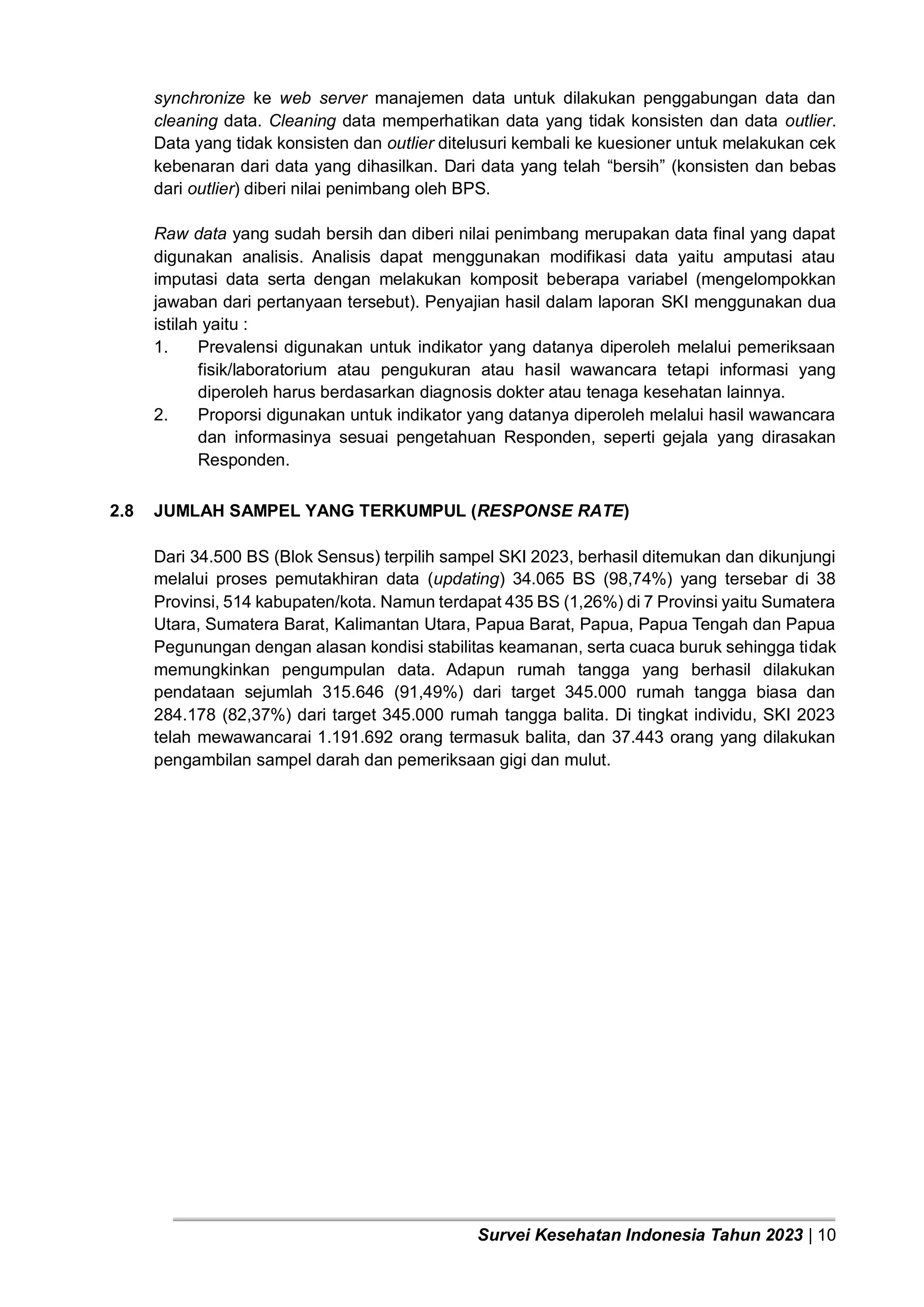 Survei Kesehatan Indonesia (SKI) Tahun 2023 | PDF