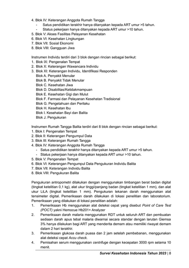 Survei Kesehatan Indonesia (SKI) Tahun 2023 | PDF