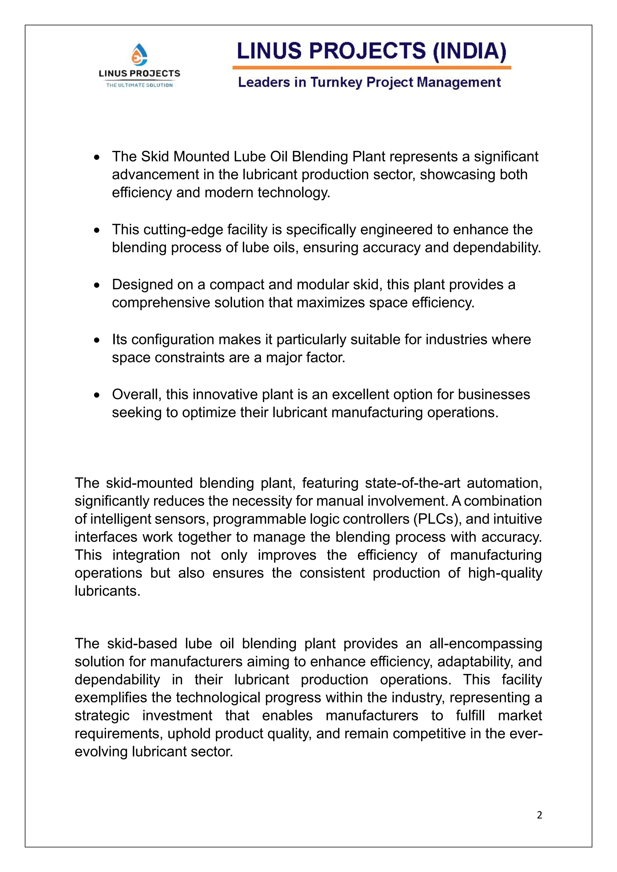 Skid Mounted Lube Oil Blending Plant Machinery | PDF