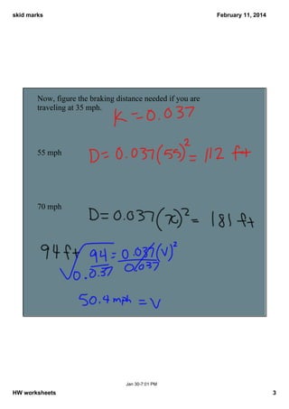 Skid marks notes | PDF