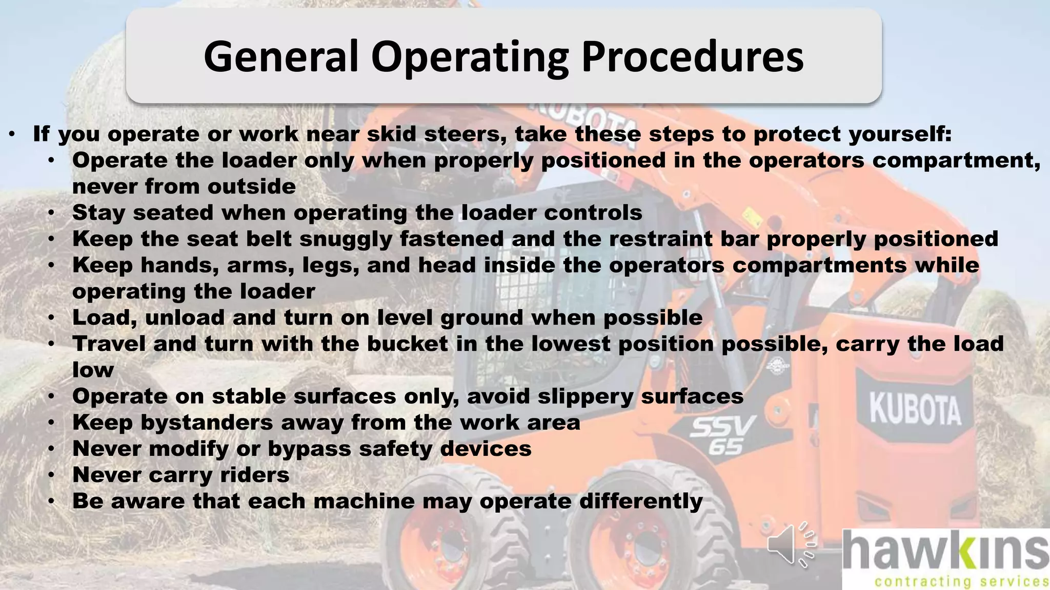 Skidsteer training Hawkins Contracting | PPTX