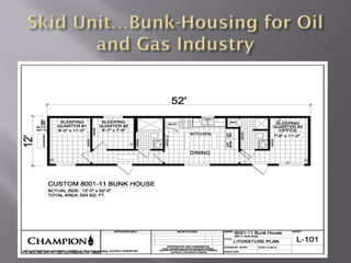 Skid unit -presentation of bunk housing, oil field, gas field, man ...