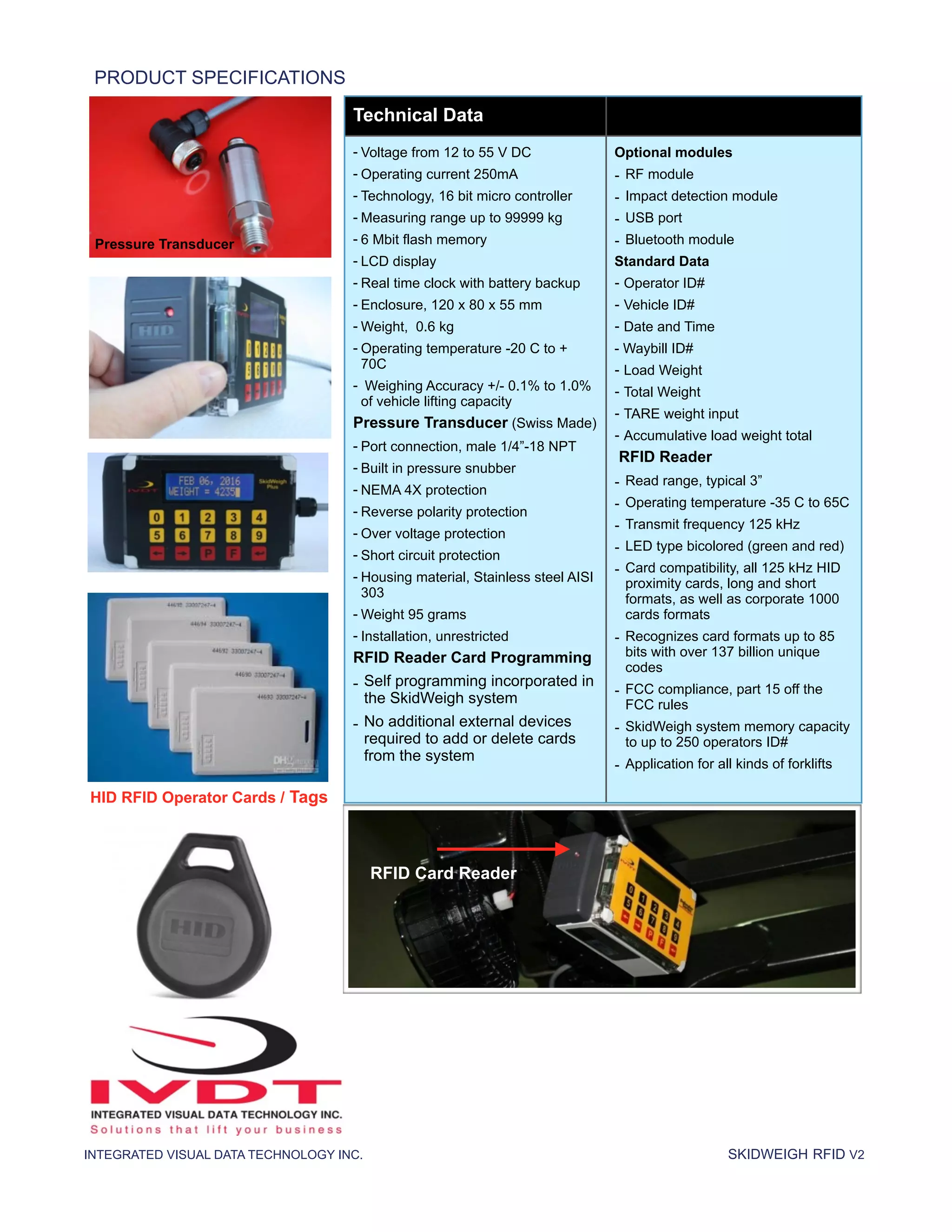 Skidweigh Plus Operator Access Control, rfid v2 | PDF