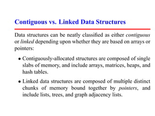 Skiena algorithm 2007 lecture04 elementary data structures | PPT