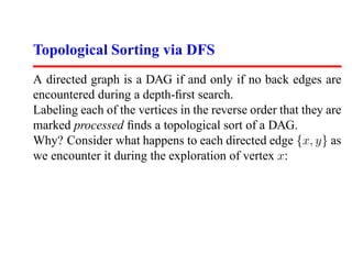 Skiena algorithm 2007 lecture12 topological sort connectivity | PPT